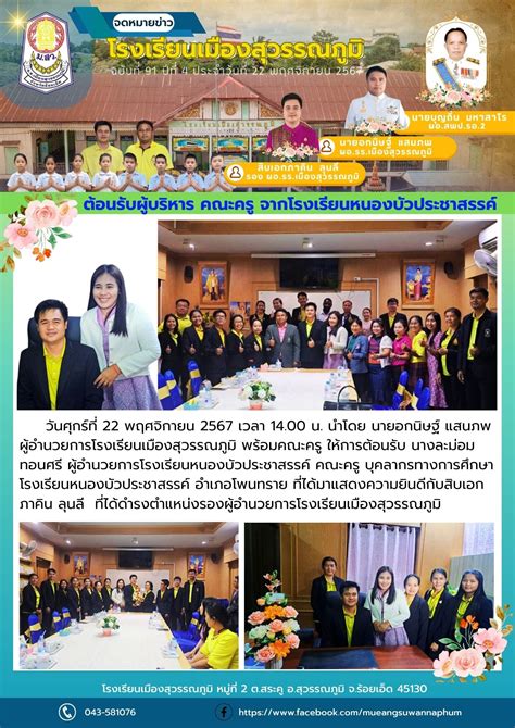 📒📘วันศุกร์ที่ 22 พฤศจิกายน 2567 โรงเรียนเมืองสุวรรณภูมิ