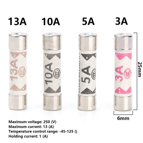 10pcs Bs1362 British Plug Fuse 3a 5a 10a 13a 6x25 Vicedeal