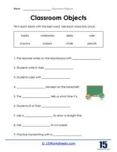 Classroom Objects Worksheets Babe Item Printables 15 Worksheets Com