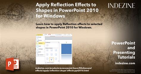Apply Reflection Effects To Shapes In Powerpoint 2010 For Windows