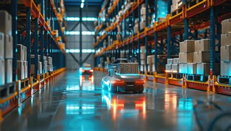 Modern Automated Warehouse Has Robotics And Conveyor Systems Powered By Cuttingedge Technology