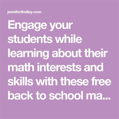 Free Back To School Math Activities Teaching With Jennifer Findley