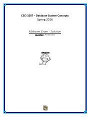 Exam Solution Pdf CSCI Database System Concepts Spring