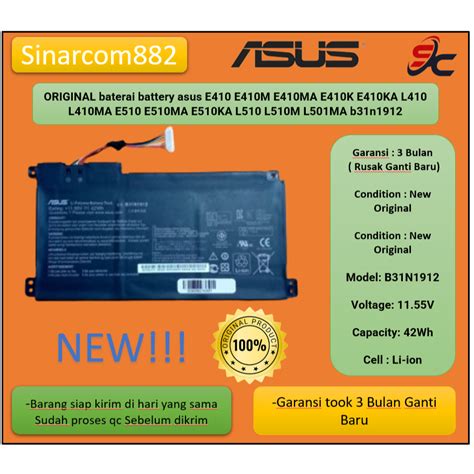Jual Original Baterai Battery Asus E410 E410m E410ma E410k E410ka L410
