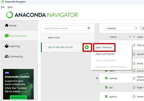 dev setup anaconda gen ai guide