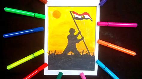 رسم تصميم فني عن حرب ٦ اكتوبر ،رسم تصميم ابتكاري عن حرب اكتوبر ،رسم حرب