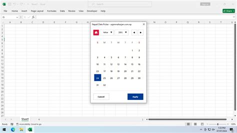 nepali datepicker in excel sajan maharjan