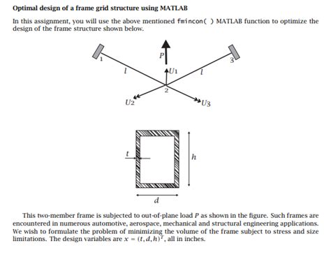 Optimal Design Of A Frame Grid Structure Using MATLAB Chegg
