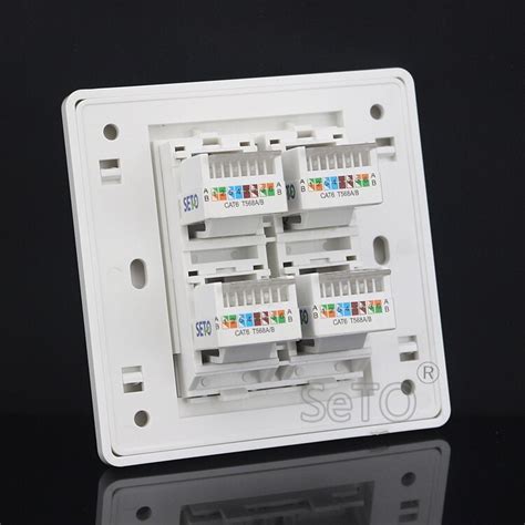 Seto 86 Type Four Ports Network Lan Rj45 Cat6 Wall Grandado