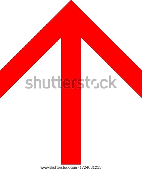 Red Angular Arrow Icon On White Stock Vector Royalty Free 1724081233