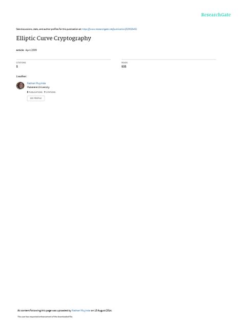 Elliptic Curve Cryptography Pdf Field Mathematics Ring