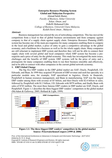Pdf Enterprise Resource Planning System Global And Malaysian Perspective