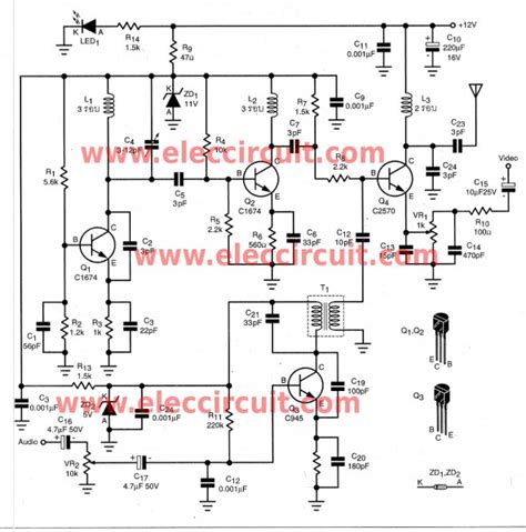 DIY Wireless Audio Video Sender Circuit ElecCircuit Com