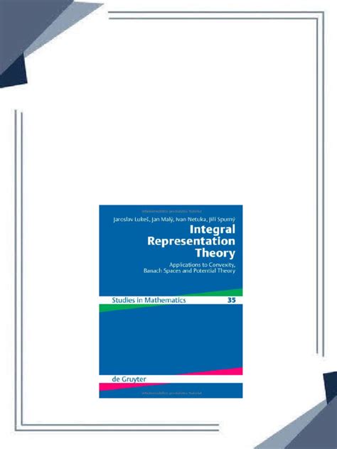 integral representation theory applications to convexity banach spaces