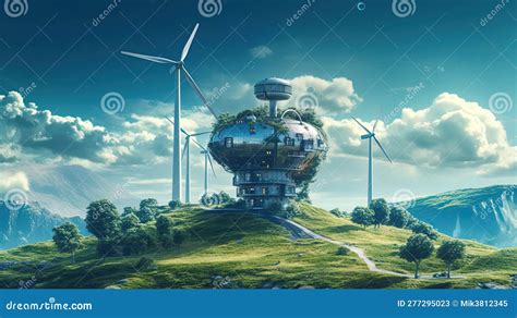 Sustainable Futuristic City Stock Illustration Illustration Of Gardens Virtual 277295023