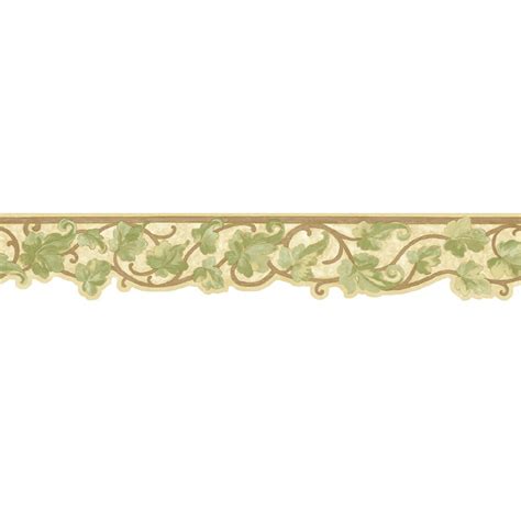 Sunworthy 5 Antique Ivy Scroll Prepasted Wallpaper Border At
