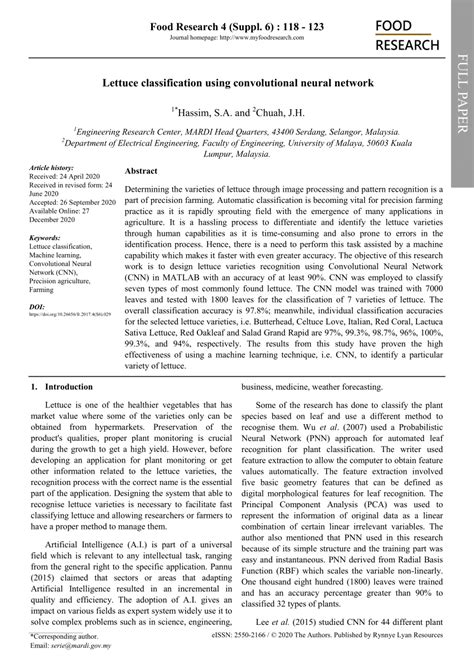 Pdf Lettuce Classification Using Convolutional Neural Network