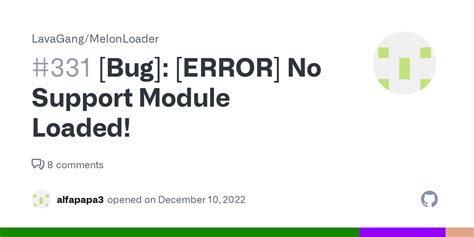 Bug Error No Support Module Loaded · Issue 331 · Lavagang