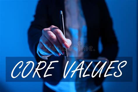 Hand Writing Sign Core Values Business Concept Principles Which Guide