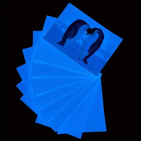 510pcs 진한 파란색 빛나는 인화지 뒷면 접착제 빛나는 종이 자체 접착 발광 필름 빛나는 A4 인화지 Temu Republic Of Korea