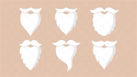 6 Flat Santa Claus Beards Graphics Motion Array