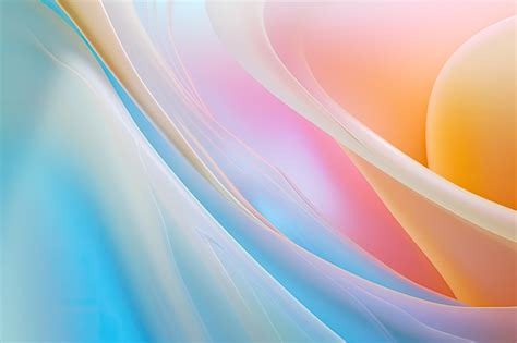 Premium Ai Image Translucent Pastel Smooth Background With Abstract Multi Colored Waves And