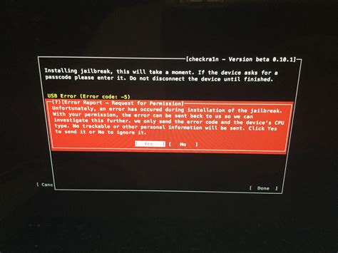 Error Code 5 · Issue 1328 · Checkra1nbugtracker · Github