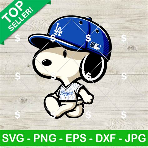 Snoopy Peanuts La Dodgers Baseball Svg Snoopy Mlb Hat Svg La Dodgers Svg