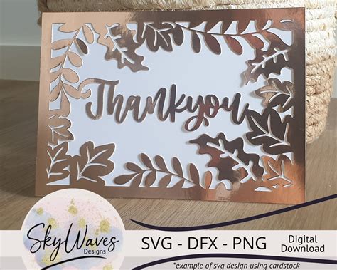 Thanksgiving Thank You Card Svg Cut File Digital Download Etsy