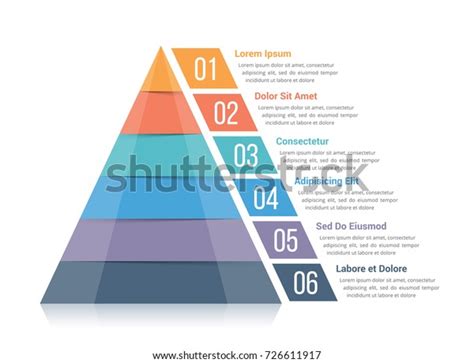 Pyramid Infographic Template Six Elements Vector Stock Vector Royalty