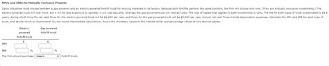 Solved Npvs And Irrs For Mutually Exclusive Projects Davis