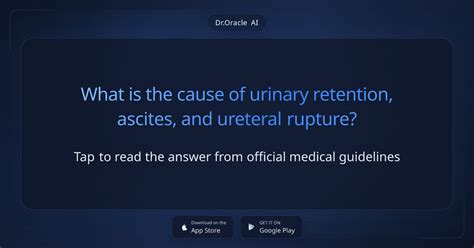 What Is The Cause Of Urinary Retention Ascites And Ureteral Rupture