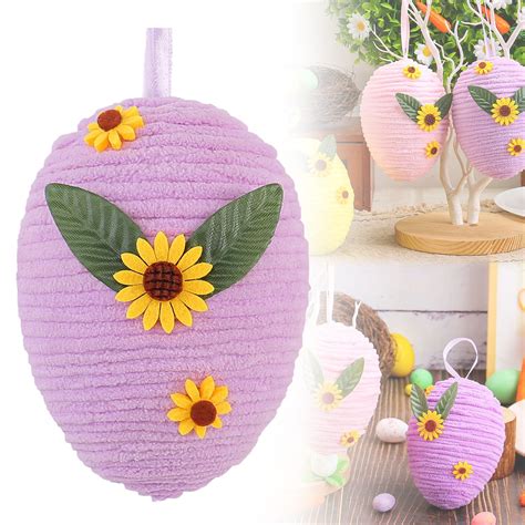 Easter Egg Ornaments For Tree Decorations Colorful Woven Easter Egg