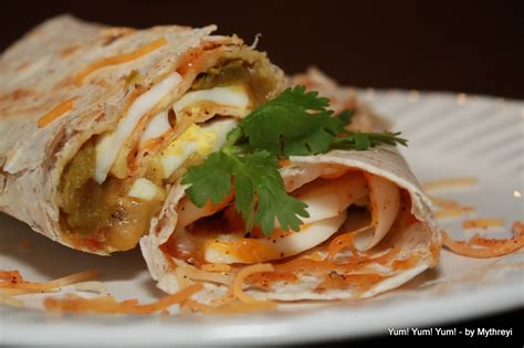 Yum Yum Yum Bell Pepper Boiled Egg Breakfast Burrito