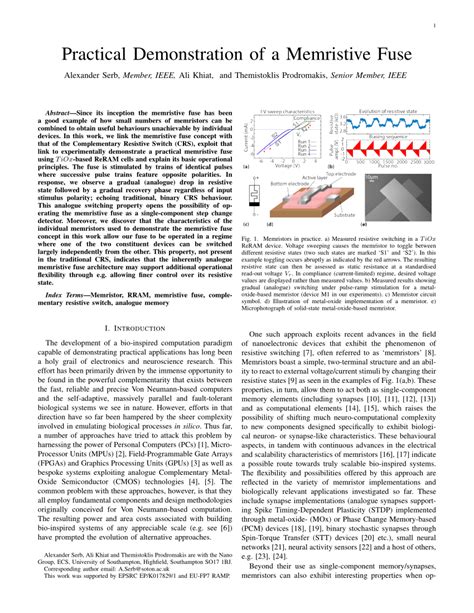 PDF Practical Demonstration Of A Memristive Fuse