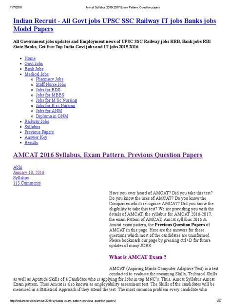 Amcat Syllabus 2016 2017 Exam Pattern Question Papers Pdf Test Assessment Engineering