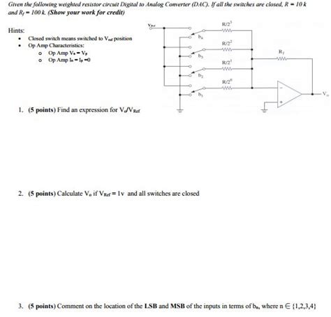 Solved Given The Following Weighted Resistor Circuit Digital Chegg