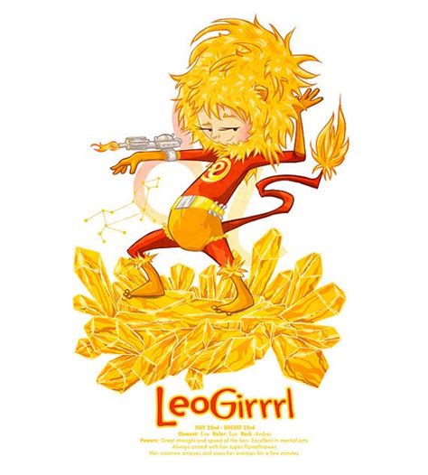 Leo Girl Astrological Super Hero Leo Girl Zodiac Art Leo