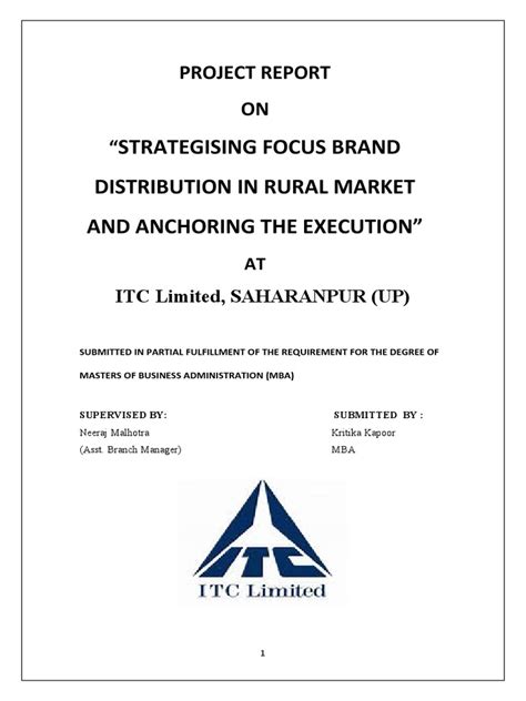 Itc Report Pdf Marketing Economies