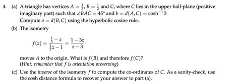 Solved A A Triangle Has Vertices A B And C Chegg