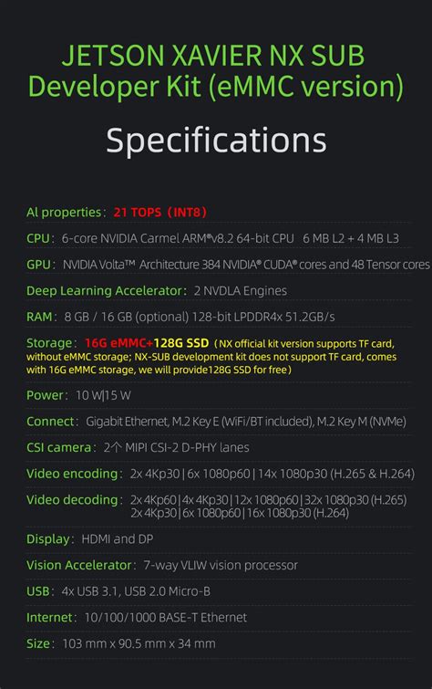 Jetson Xavier NX Developer Kit G EMMC Version With Core Module Artificial Intelligence Python