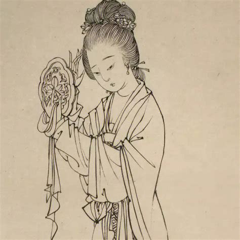 白描装饰画 装饰画线描 大山谷图库