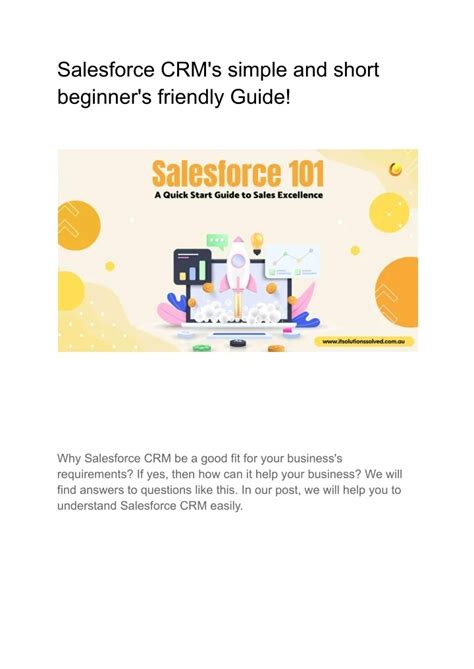 Ppt Salesforce Crms Simple And Short Beginners Friendly Guide