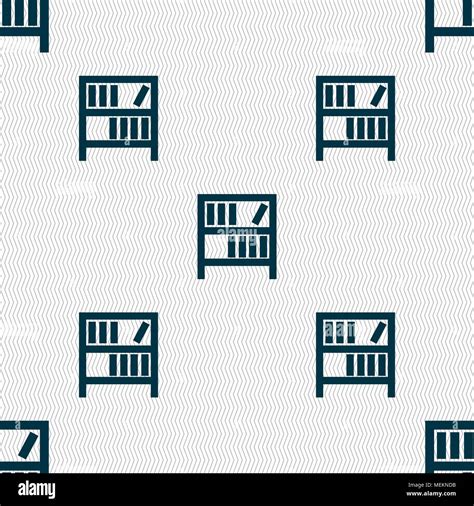 Bookshelf Icon Sign Seamless Abstract Background With Geometric Shapes Vector Illustration