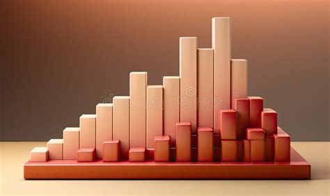 3d Illustration Of A Bar Graph With Warm Colors Stock Illustration