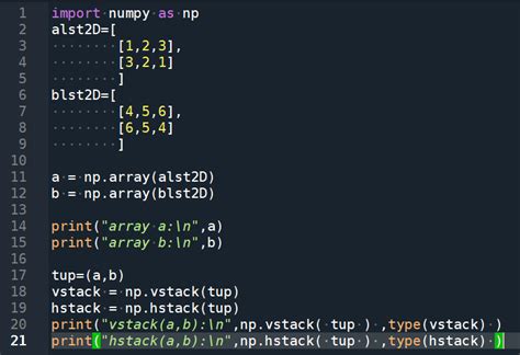 Python ndarray的水平 垂直堆疊 import numpy as np np vstack tuple np hstack tuple ravel F