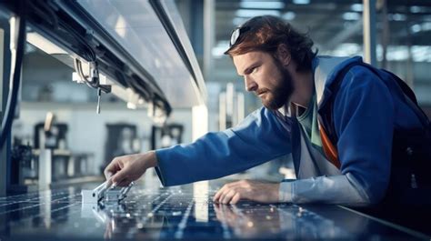 Premium Ai Image Engineer Perfecting A Solar Panel