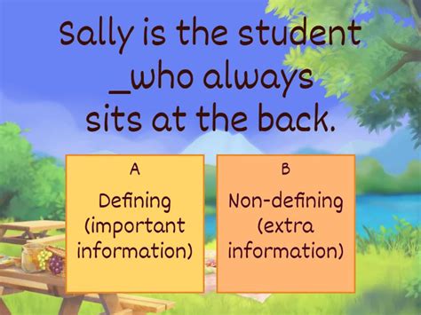 Defining Non Defining Relative Clauses Quiz