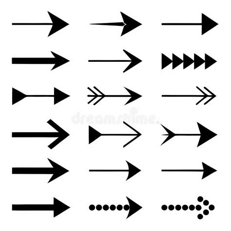Collection Of Black Arrow Icons Navigation Direction Design Elements Stock Illustration
