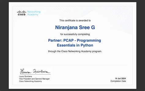 Completed Programming Essentials In Python Niranjana Sree G Posted On The Topic Linkedin